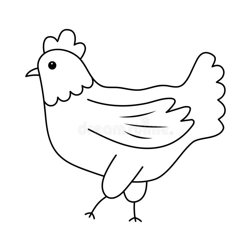 Cute Easter Hen. Doodle Chubby Chicken Stock Vector - Illustration of ...