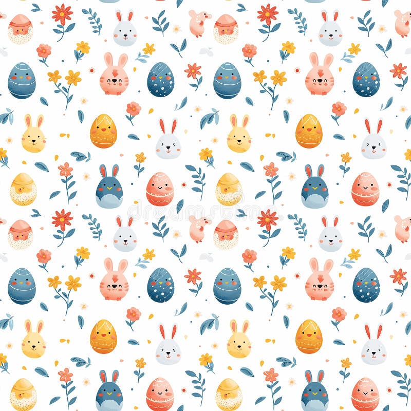 Cute Easter Pattern Background, Tile Stock Photo - Image of holiday ...