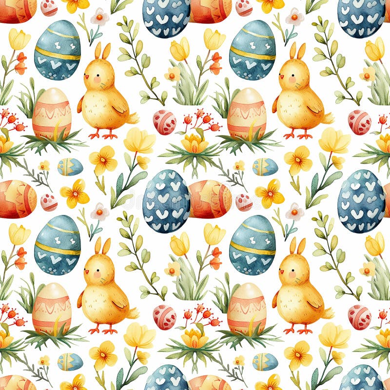 Cute Easter Pattern Background, Tile Stock Image - Image of wallpaper ...