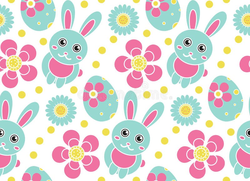 Cute Easter Seamless Pattern. Spring Repeating Textures Stock Vector ...