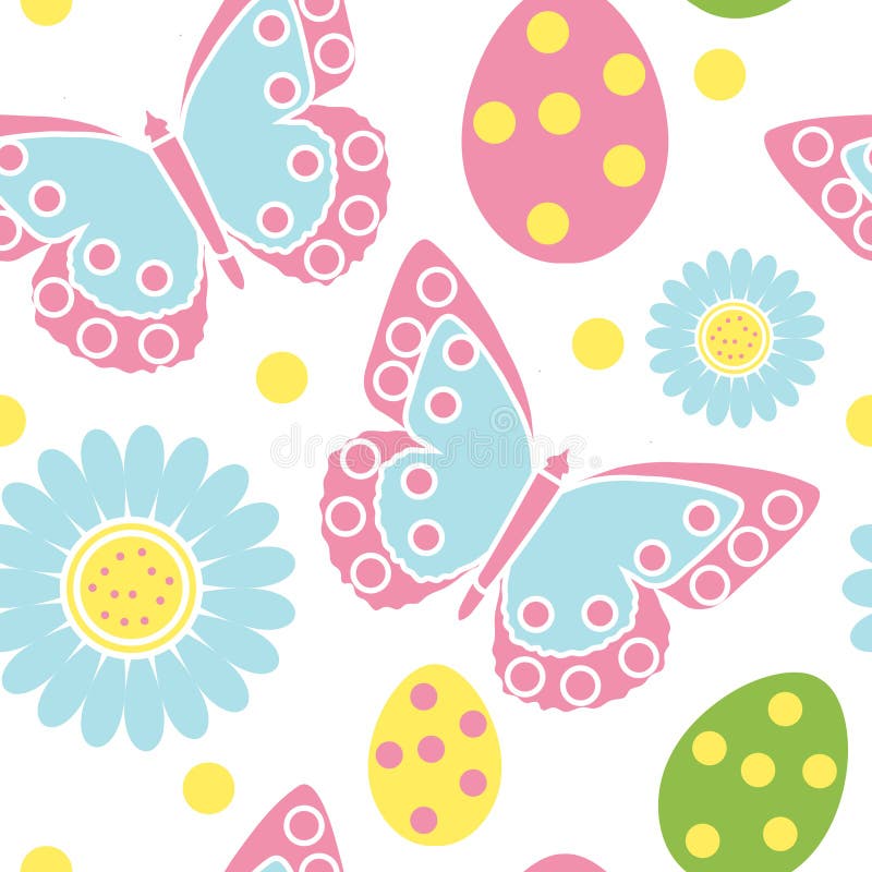 Cute Easter Seamless Pattern. Spring Repeating Textures Stock Vector ...