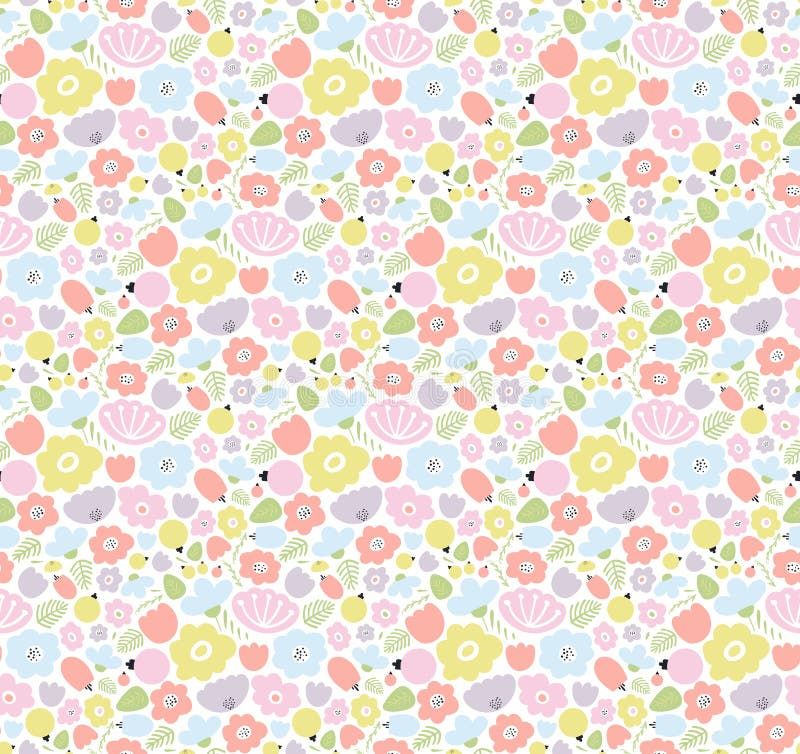 Cute Easter, Spring Seamless Pattern Stock Vector - Illustration of ...