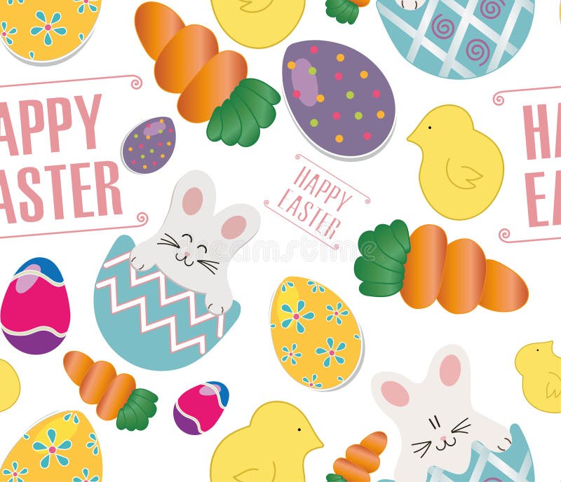 Cute Easter vector pattern stock vector. Illustration of decorative ...