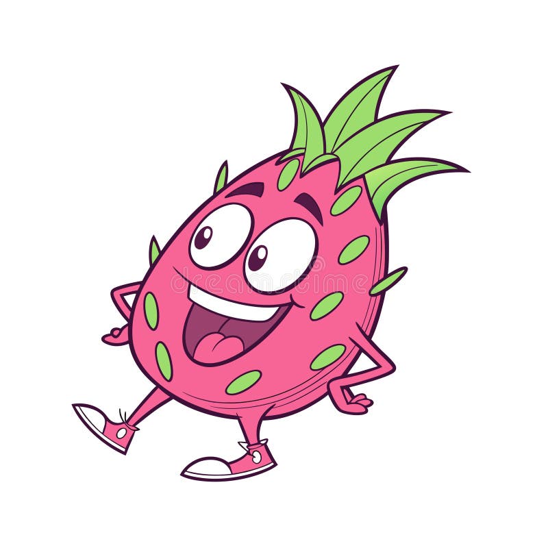 Cute Ecstatic Dragon Fruit Cartoon Character Stock Vector ...