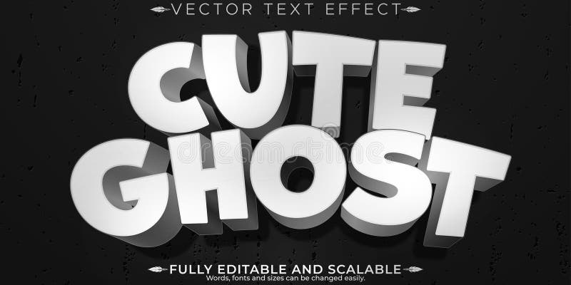 Cute Editable Text Effect, Editable Ghost and Cartoon Text Style Stock ...
