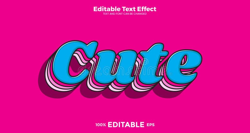 Cute Editable Text Effect in Modern Trend Style Stock Vector ...