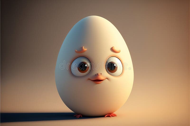 Cute Egg Character, Generative AI Stock Illustration - Illustration of ...