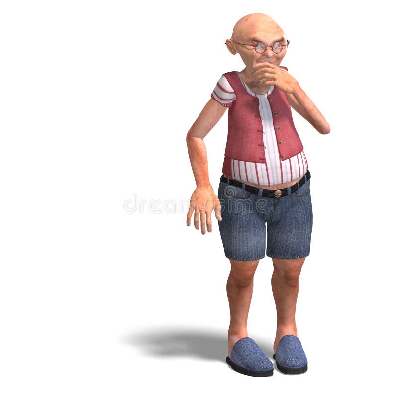 Cute Elder Man in Short Trousers Stock Illustration - Illustration of ...