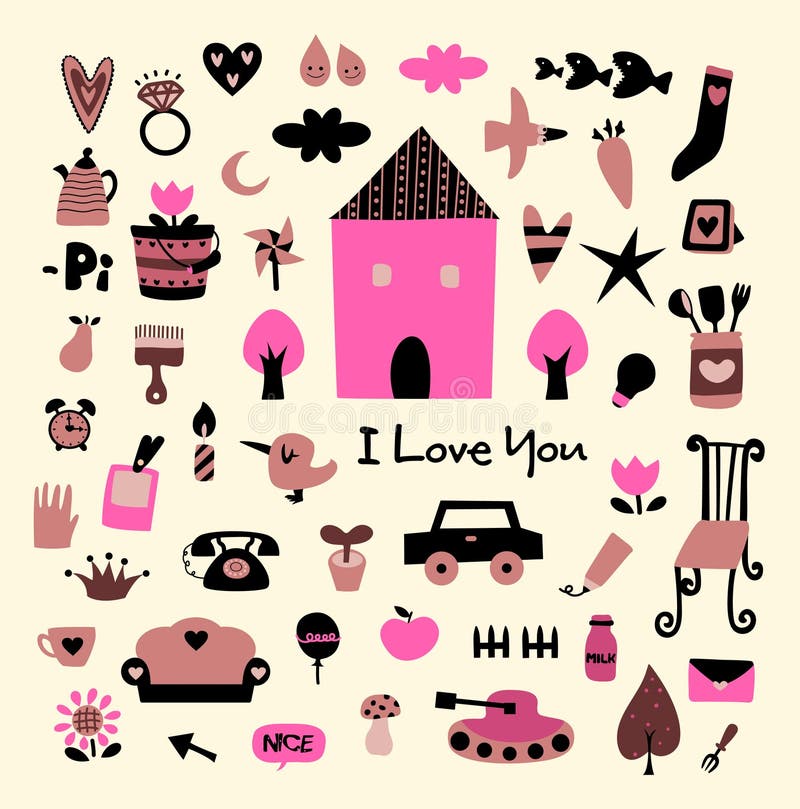 Cute elements stock vector. Illustration of elements, flower - 8533261