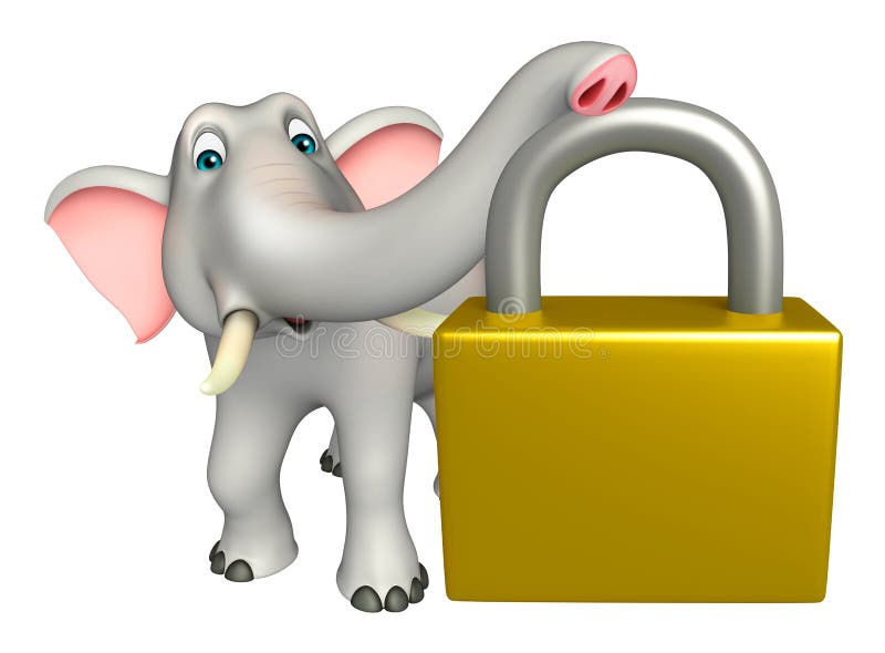 Elephant lock logo design stock illustration. Illustration of style ...