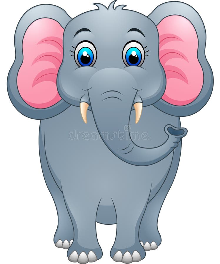 Cute Elephant Cartoon Standing On A Colorful Ball Stock Vector ...