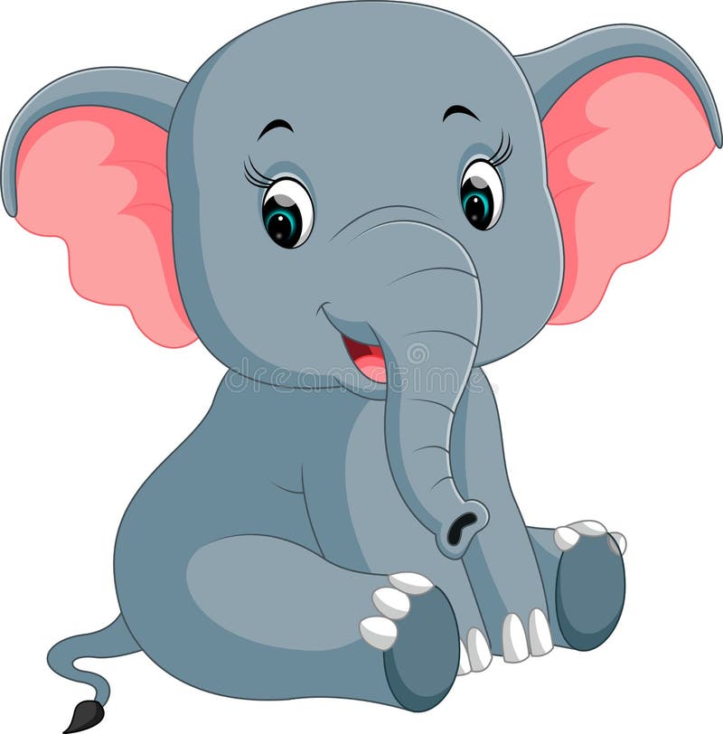 Cute Elephant Cartoon Sitting Stock Illustrations – 2,573 Cute Elephant ...