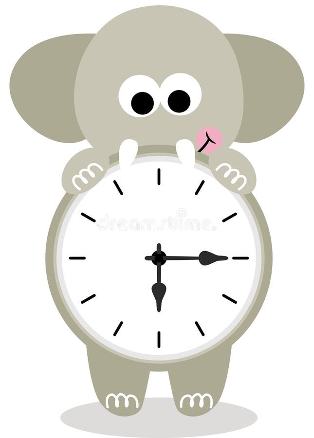 Cute Elephant with Clock Inside Stock Vector - Illustration of adorable, child: 322702744