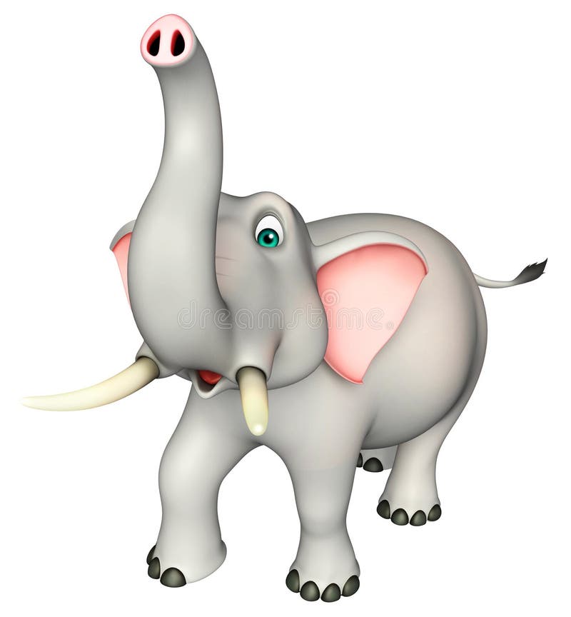 Cute Elephant Funny Cartoon Character Stock Illustration - Illustration ...