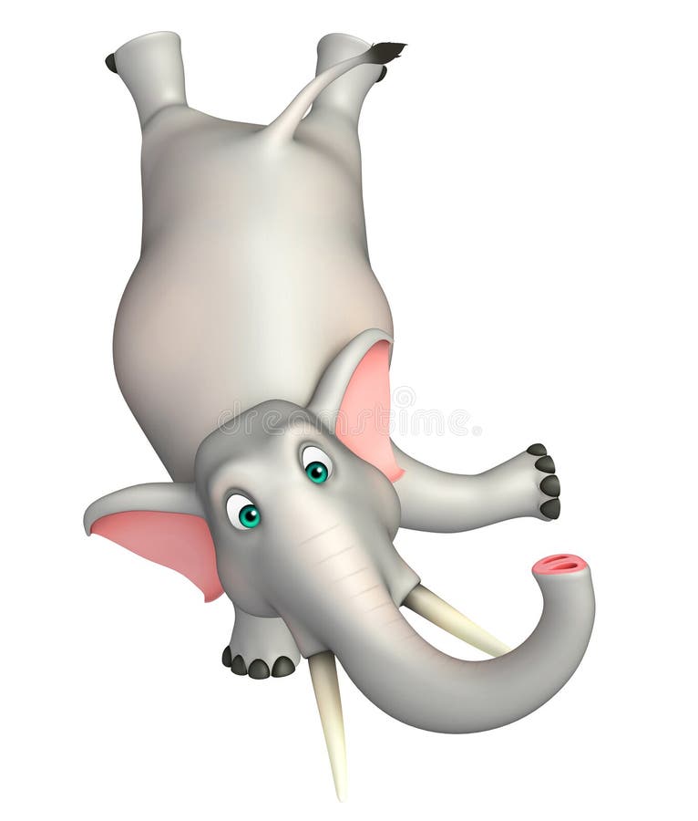 Cute Elephant Funny Cartoon Character Stock Illustration - Illustration ...