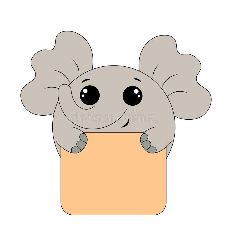 Cute Elephant with Poster without Text in Color for Congratulation ...
