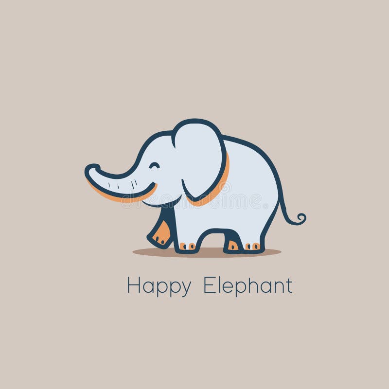Cute Elephant. Vector Illustration in Flat Style Stock Illustration ...