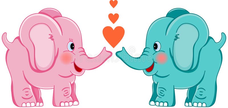 Elephant love stock vector. Illustration of kiss, valentine - 14674416
