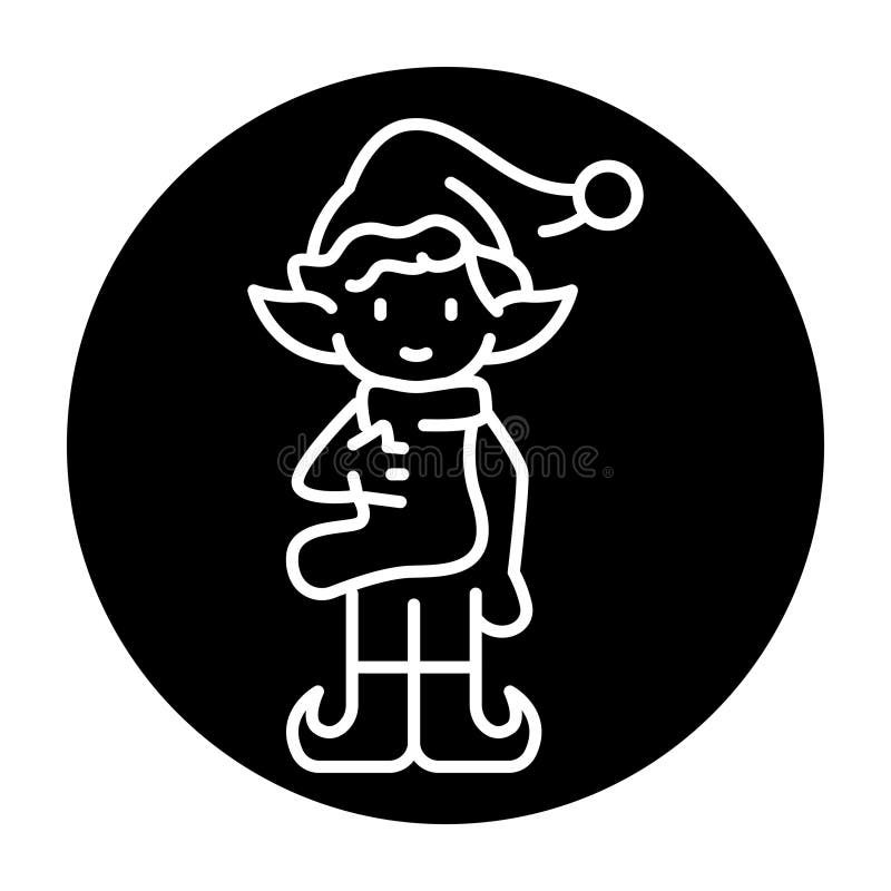 Cute Elf Color Line Icon. Vector Illustration Stock Vector ...