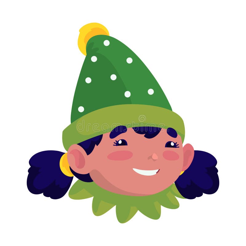 Cute elf face stock vector. Illustration of holiday - 273199870