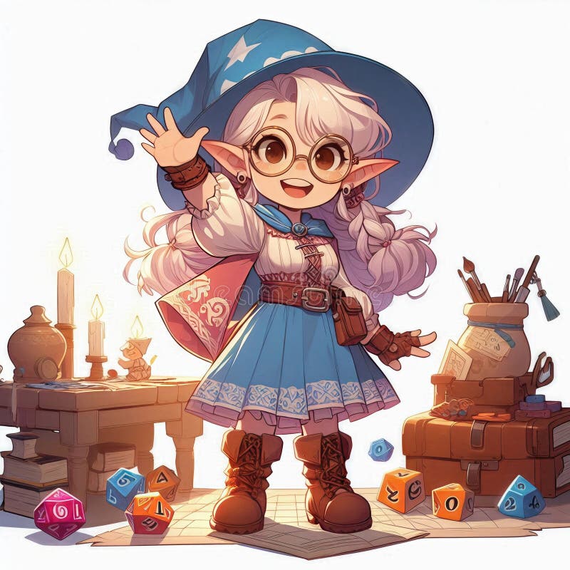 Elf Wizard Adventure stock illustration. Illustration of enchanted ...