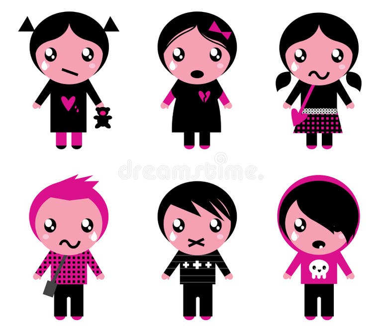 Kids Emo Stock Illustrations – 208 Kids Emo Stock Illustrations ...