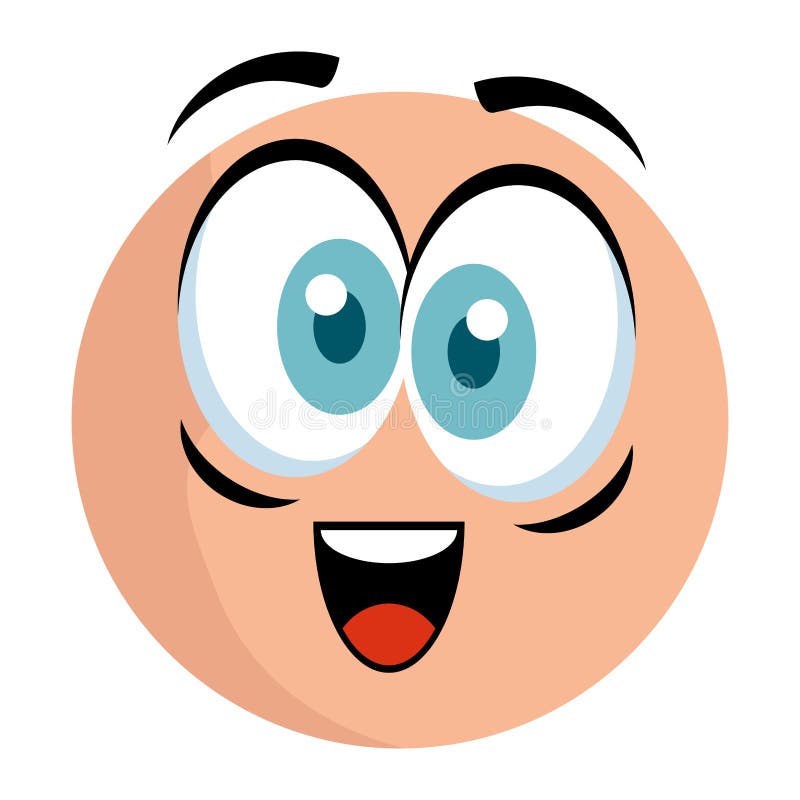 Cute Emoticon with Crazy Face Stock Vector - Illustration of joyful ...