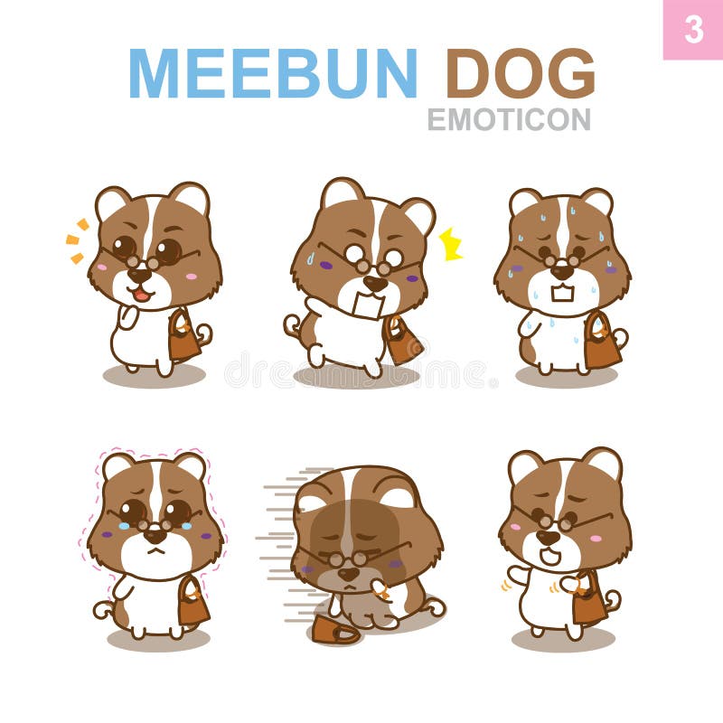 Cute Emoticon Design - Dog Set Stock Vector - Illustration of happy ...