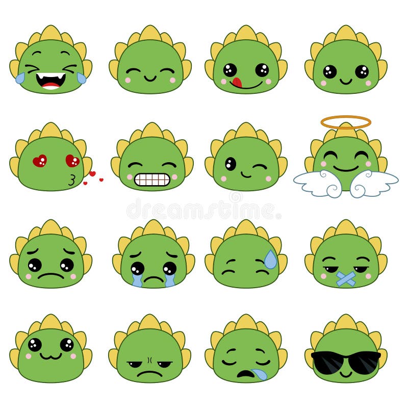 Cute emoticons set stock vector. Illustration of laughing - 92034626