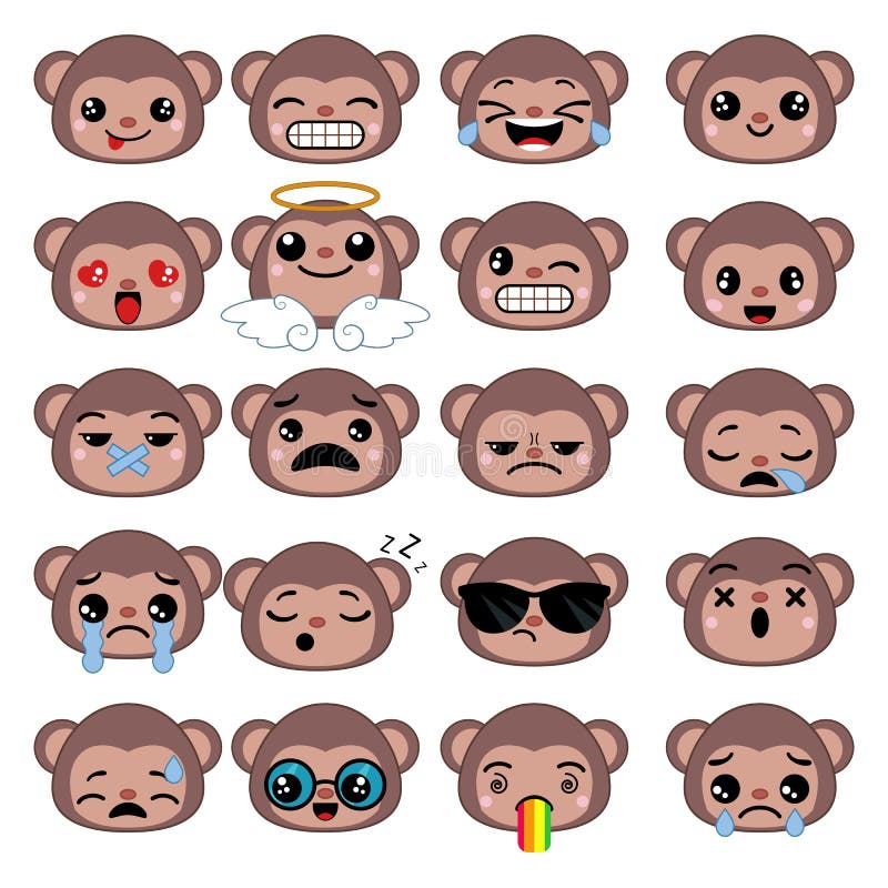 Cute emoticons set stock vector. Illustration of expression - 92034495