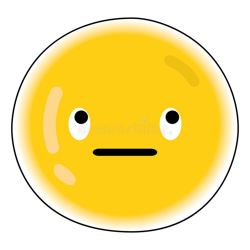 Cute Emotionless Emoji Icon Vector Stock Vector - Illustration of cute ...