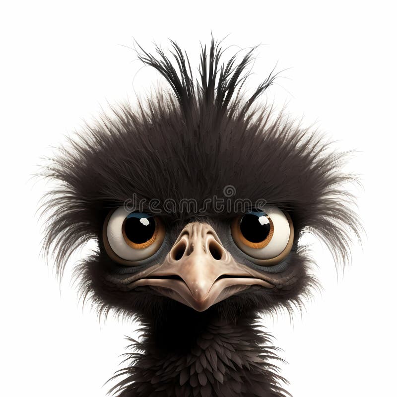 Emu Cartoon Style. Generative AI Stock Illustration - Illustration of ...