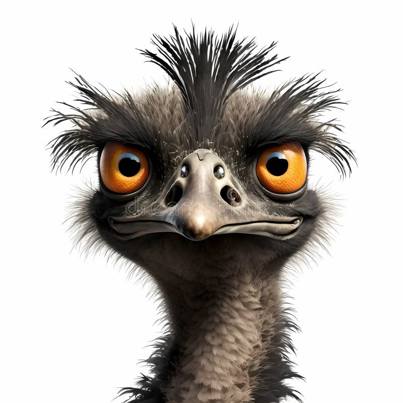 Emu Cartoon Style. Generative AI Stock Illustration - Illustration of ...