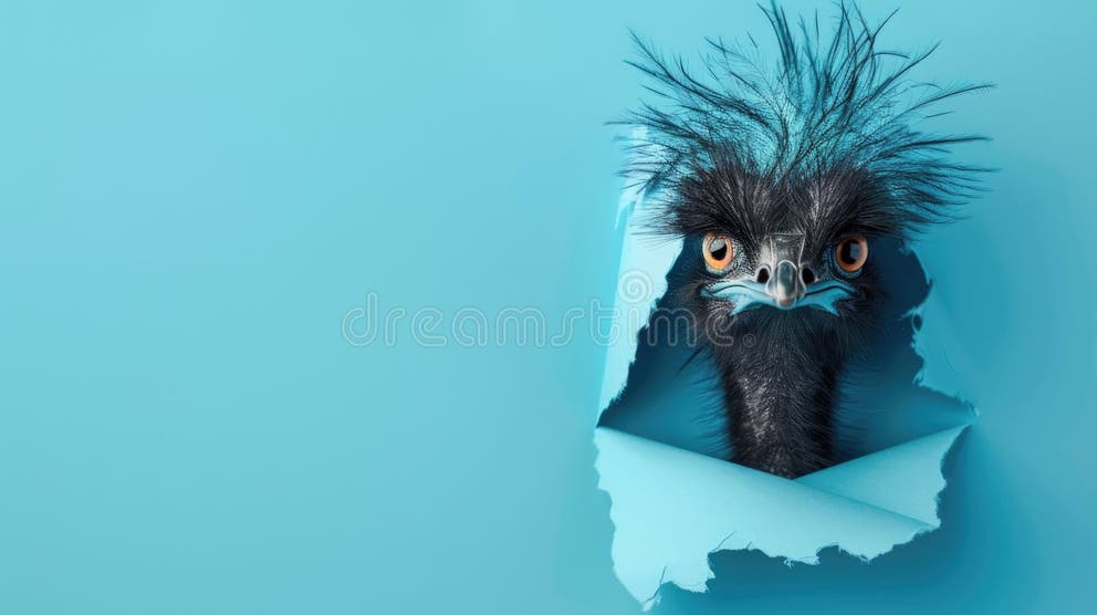 Cute Emu Peeking through a Hole Stock Illustration - Illustration of ...