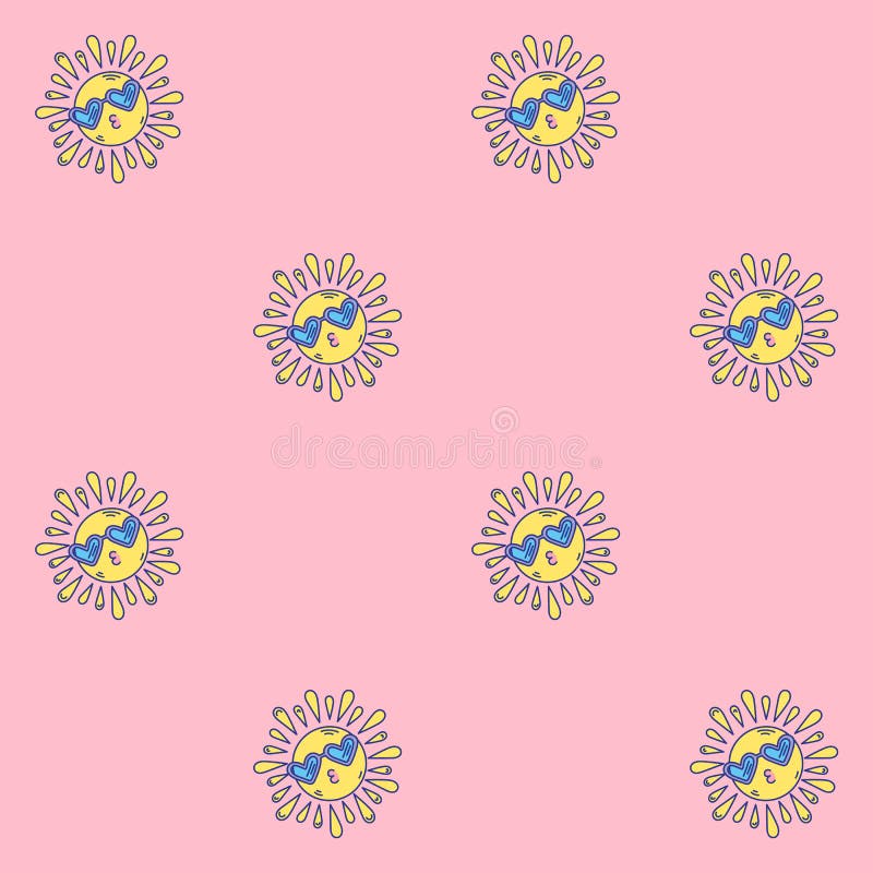 Cute Endless Doodle Weather Pattern Stock Vector - Illustration of ...