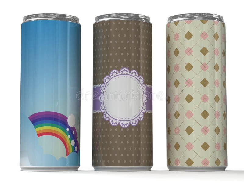 Cute energy drink cans stock illustration. Illustration of girly - 26307197
