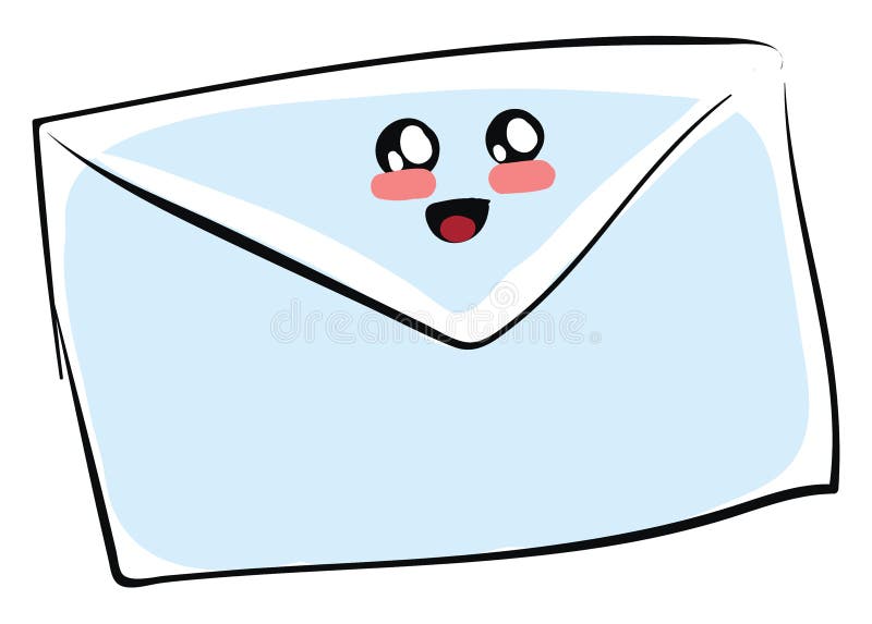 Cute Envelope Mail and Pen Love Kawaii Cartoon Character Stock Vector ...