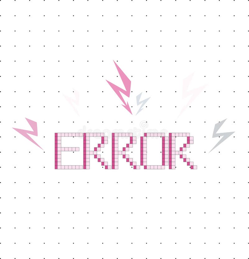 Cute Error Message with Arrows in 8-bit Style and Polka Dot Background ...
