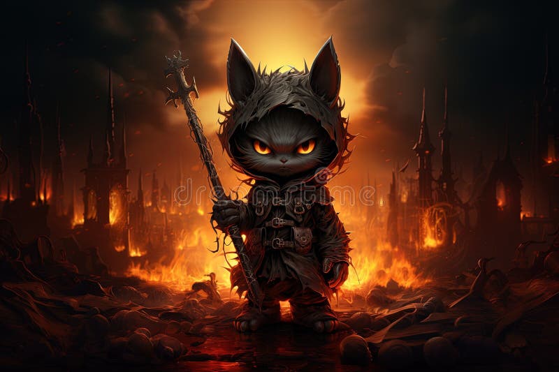 Cute Evil Character Illustration Generative Ai Stock Illustration ...