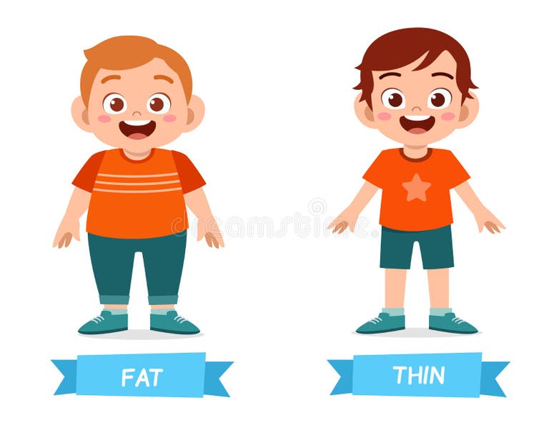 Cute Example of Opposite Word Antonym for Kid Stock Vector ...