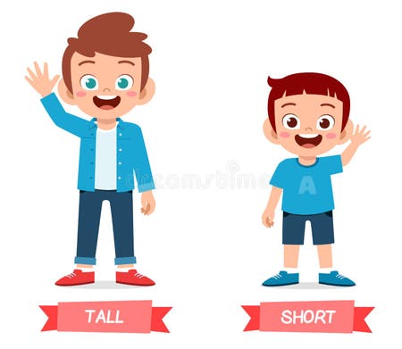 Cute Example of Opposite Word Antonym for Kid Stock Vector ...