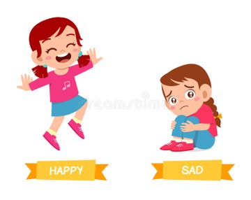 Cute Example of Opposite Word Antonym for Kid Stock Vector ...