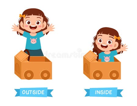 Cute Example of Opposite Word Antonym for Kid Stock Vector ...