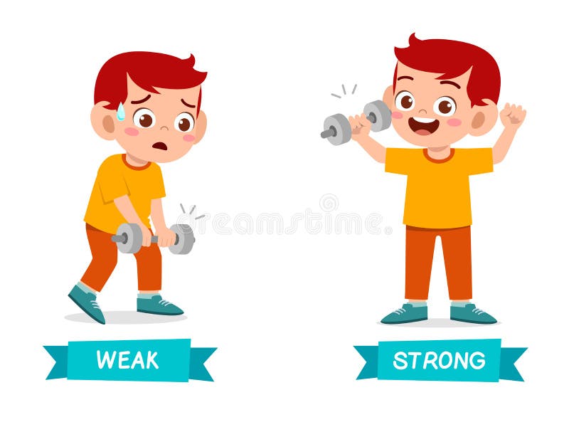 Cute Example of Opposite Word Antonym for Kid Stock Vector ...