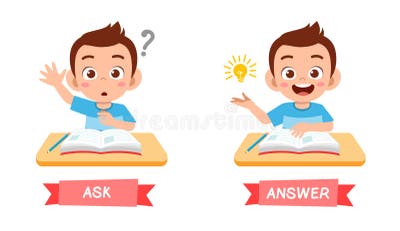 Cute Example of Opposite Word Antonym for Kid Stock Vector ...