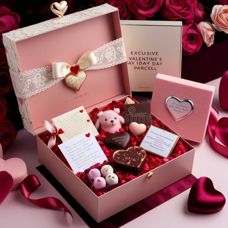 A Cute and Exclusive Parcel Gifts for Valentine Day Stock Photo - Image ...