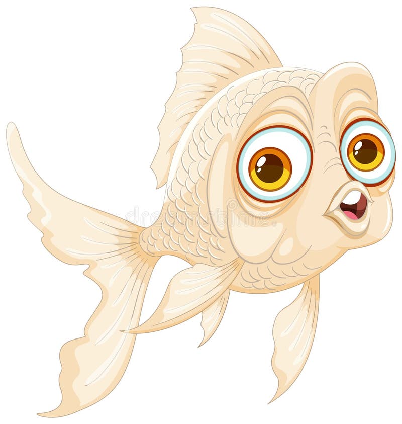 A Cute, Expressive Goldfish Stock Vector - Illustration of vibrant ...