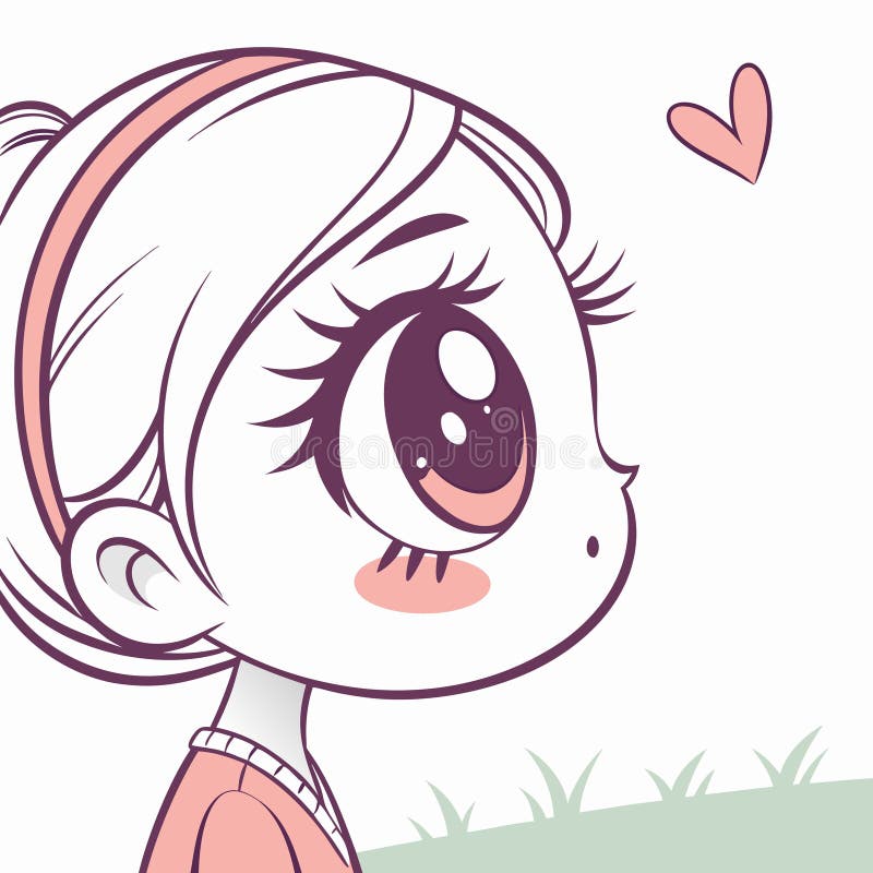 Cute Eye of a Girl Cartoon Vector Art Design Stock Illustration ...
