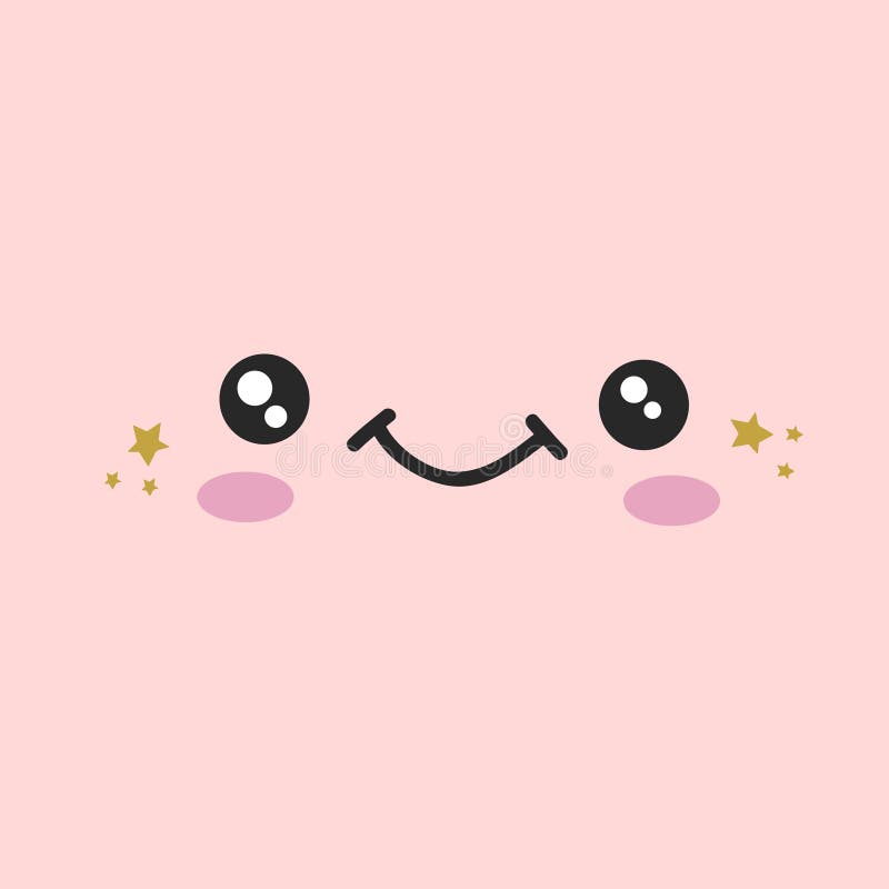 Cute Face Design. Vector Kawaii Design with a Smiling Face Stock ...