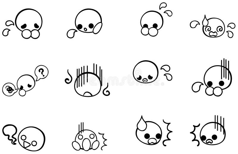 Cute Face Icons stock vector. Illustration of cute, little - 58698263